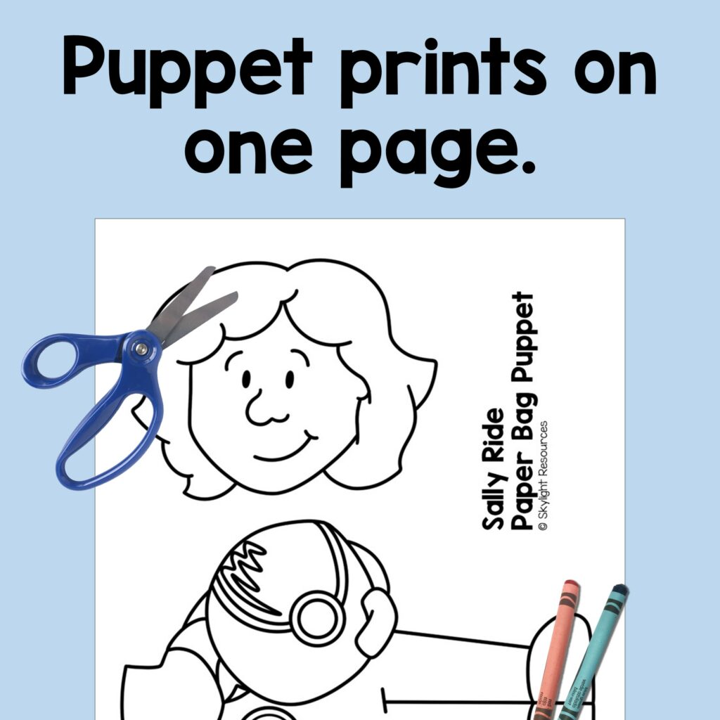 Women's History Month Paper Bag Puppet | Sally Ride Craft Activity ...