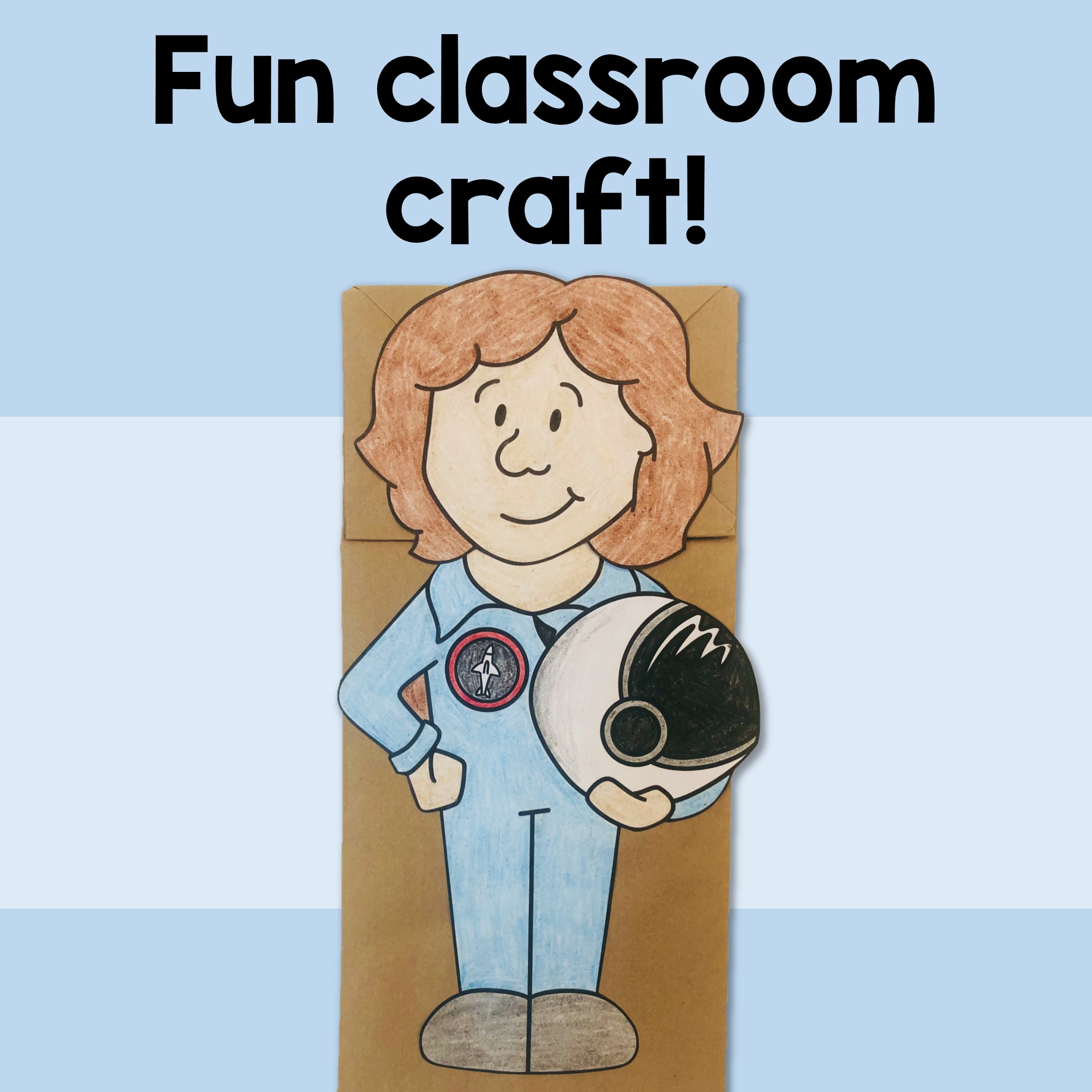 Women's History Month Paper Bag Puppet | Sally Ride Craft Activity ...