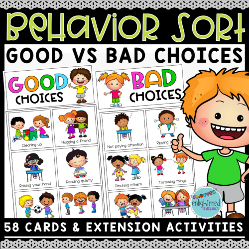 Good vs Bad Behavior Activities BUNDLE Cards, Worksheets & Booklet ...