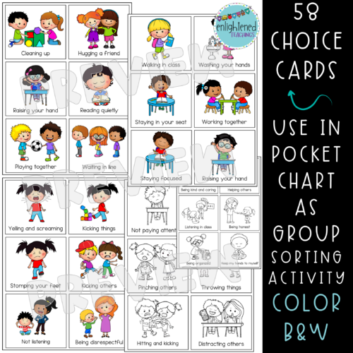 Good vs Bad Behavior Activities BUNDLE Cards, Worksheets & Booklet ...