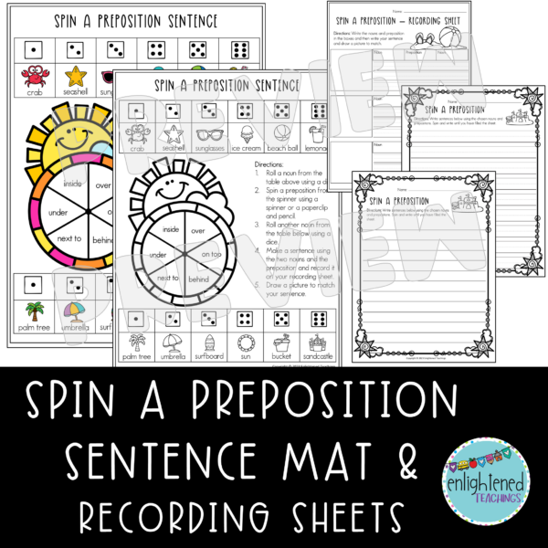 Summer Prepositions Sentence Building Worksheet Summer Preposition ...