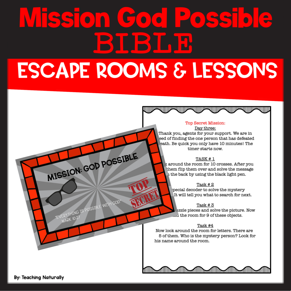 Bible Escape Room Lessons VBS Mission God Possible | Made By Teachers