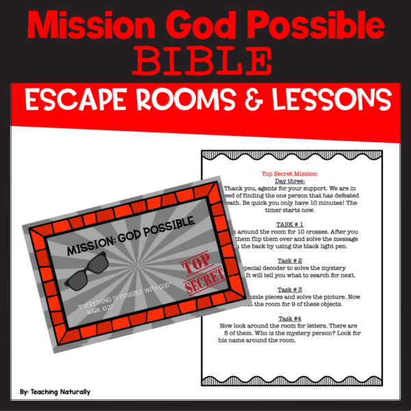 Bible Escape Room Lessons VBS Mission God Possible | Made By Teachers