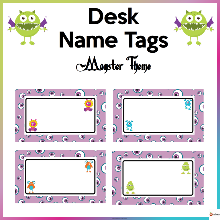 Monster Theme Desk Name Tags Editable | Made By Teachers