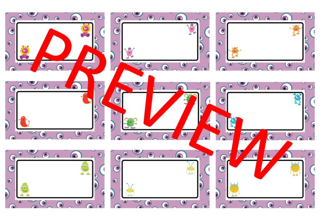 Monster Theme Desk Name Tags Editable | Made By Teachers