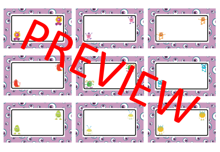 Monster Theme Desk Name Tags Editable | Made By Teachers