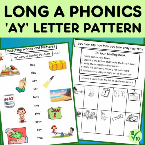 Long A Phonics Activities - Spelling Letter Pattern 'ay' - Worksheets ...