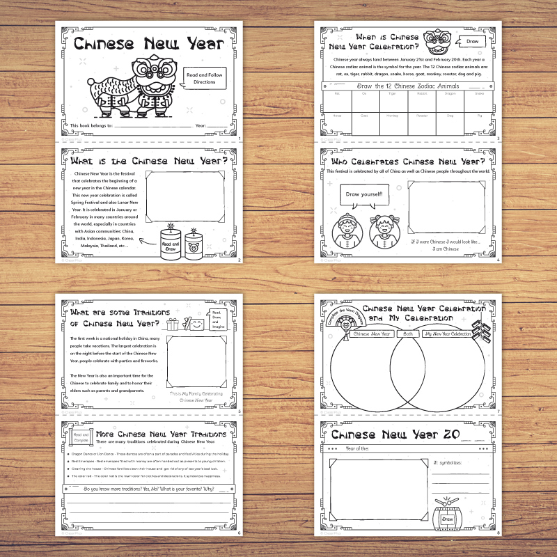 Chinese New Year | Lunar New Year | Mini Book and Craft | Made By Teachers