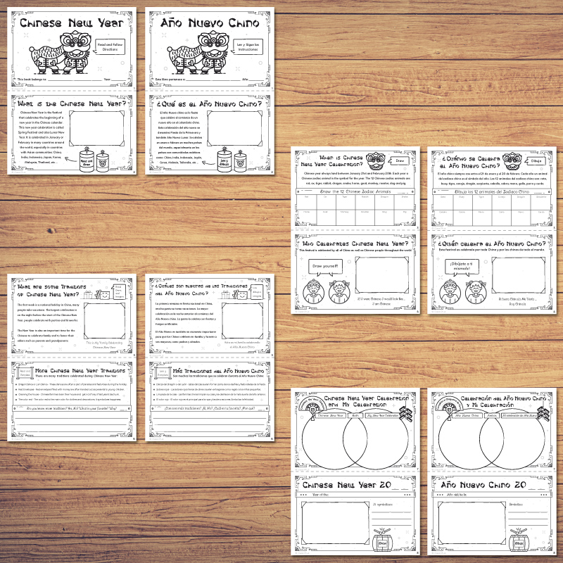 Chinese New Year | Lunar New Year | Mini Book and Craft BUNDLE | Made ...