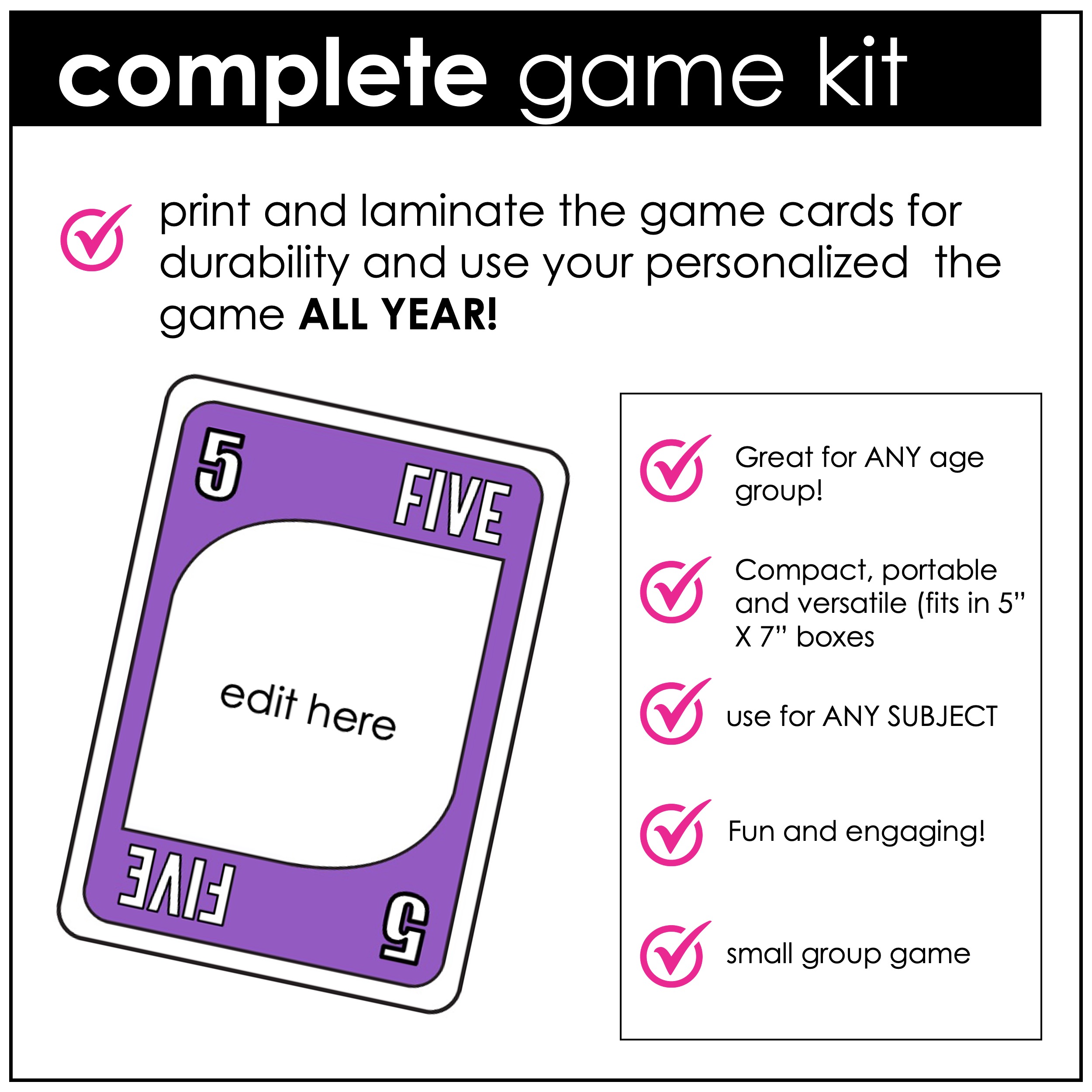 Editable UNO "Style" Card Game Template - for ANY SUBJECT | Edit in ...