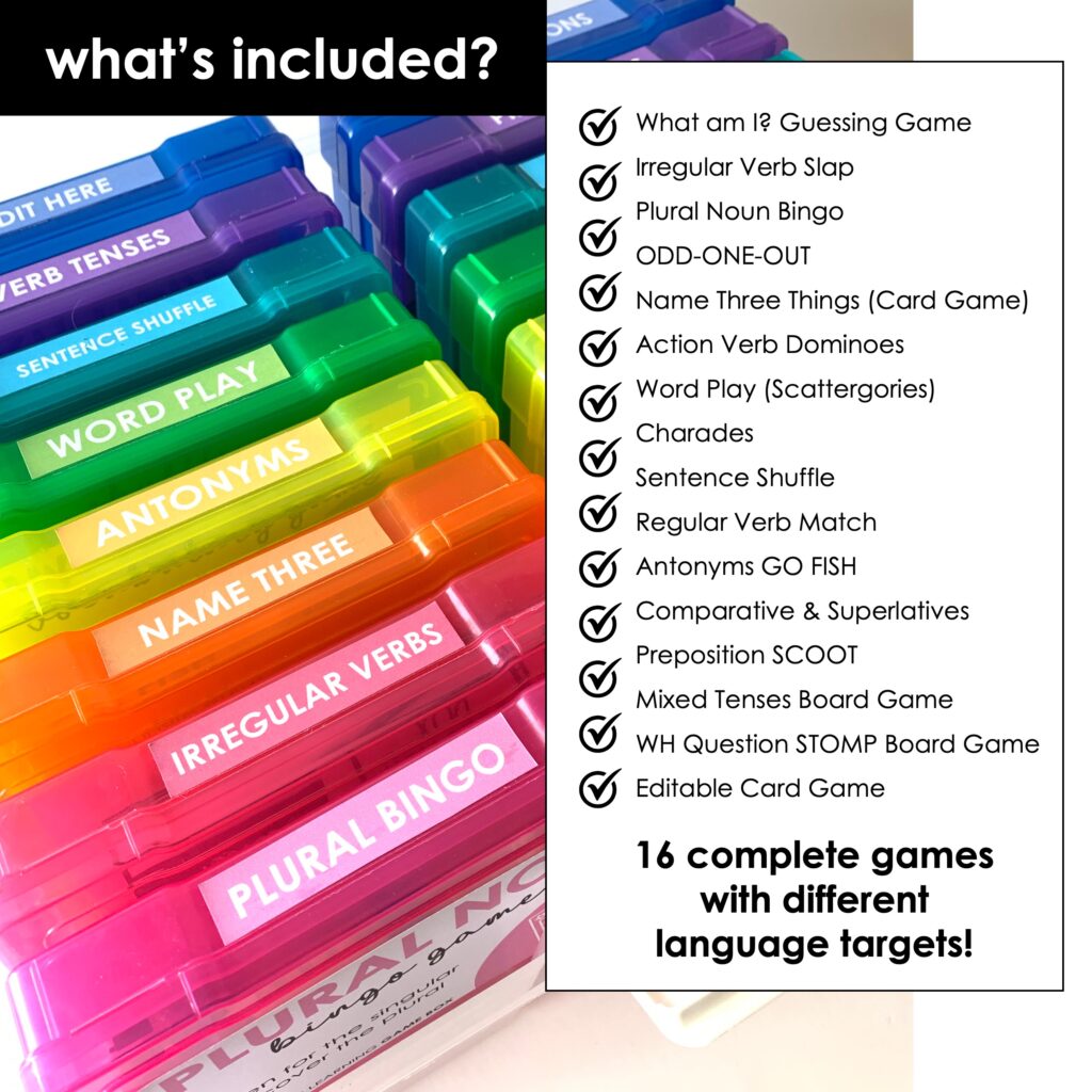 English Games Bundle - Parts of Speech, Verbs, Nouns, Prepositions ...