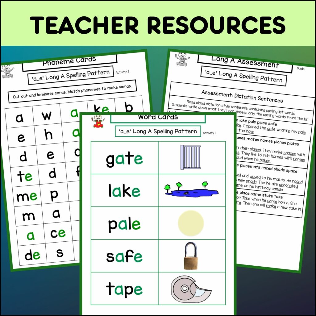 Long A Phonics Activities - Spelling Letter Pattern 'a-e' - Worksheets ...