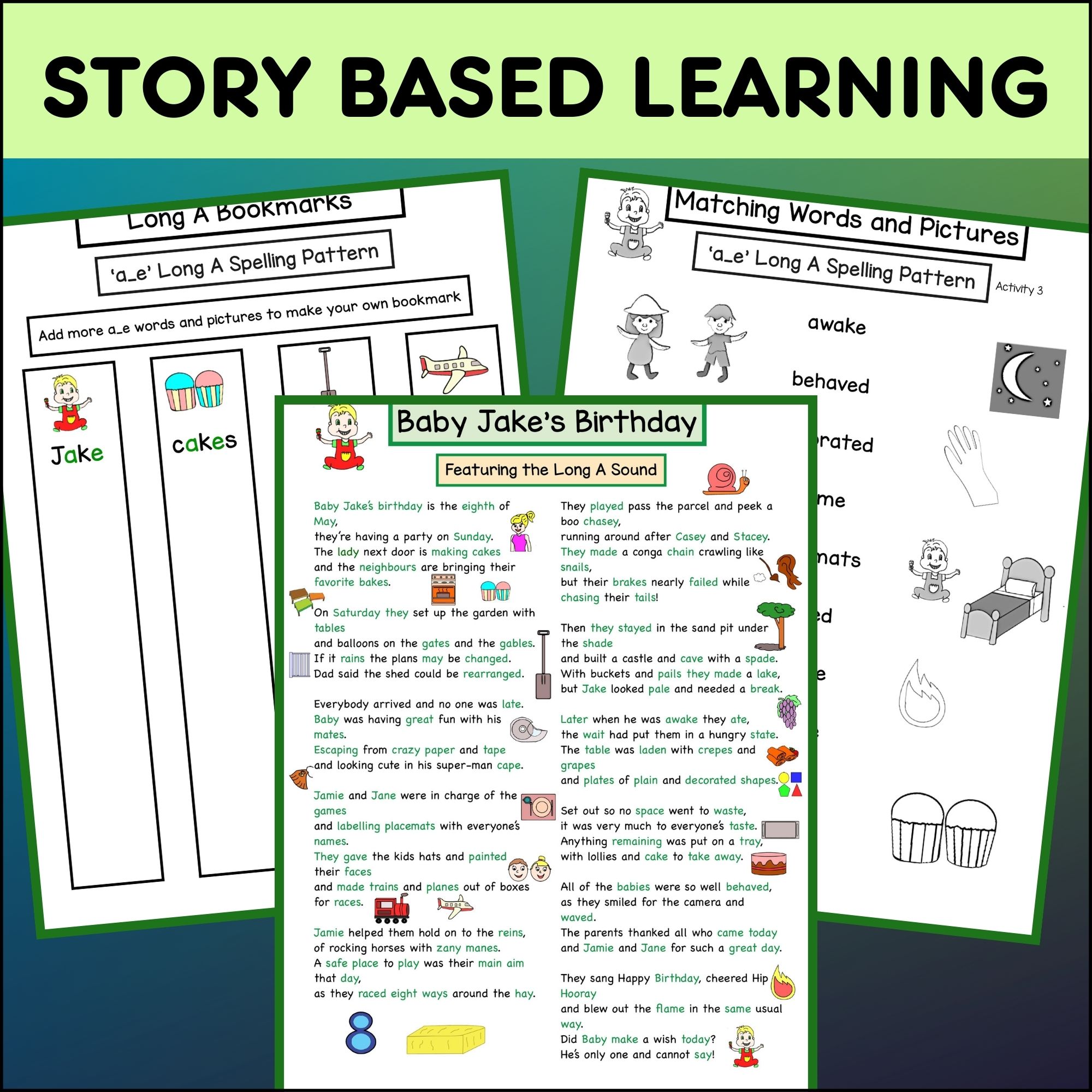Long A Phonics Activities - Spelling Letter Pattern 'a-e' - Worksheets ...