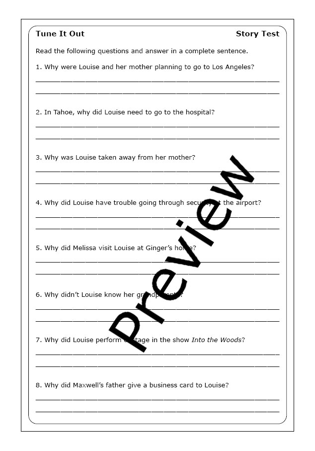 Jamie Sumner "Tune It Out" worksheets | Made By Teachers