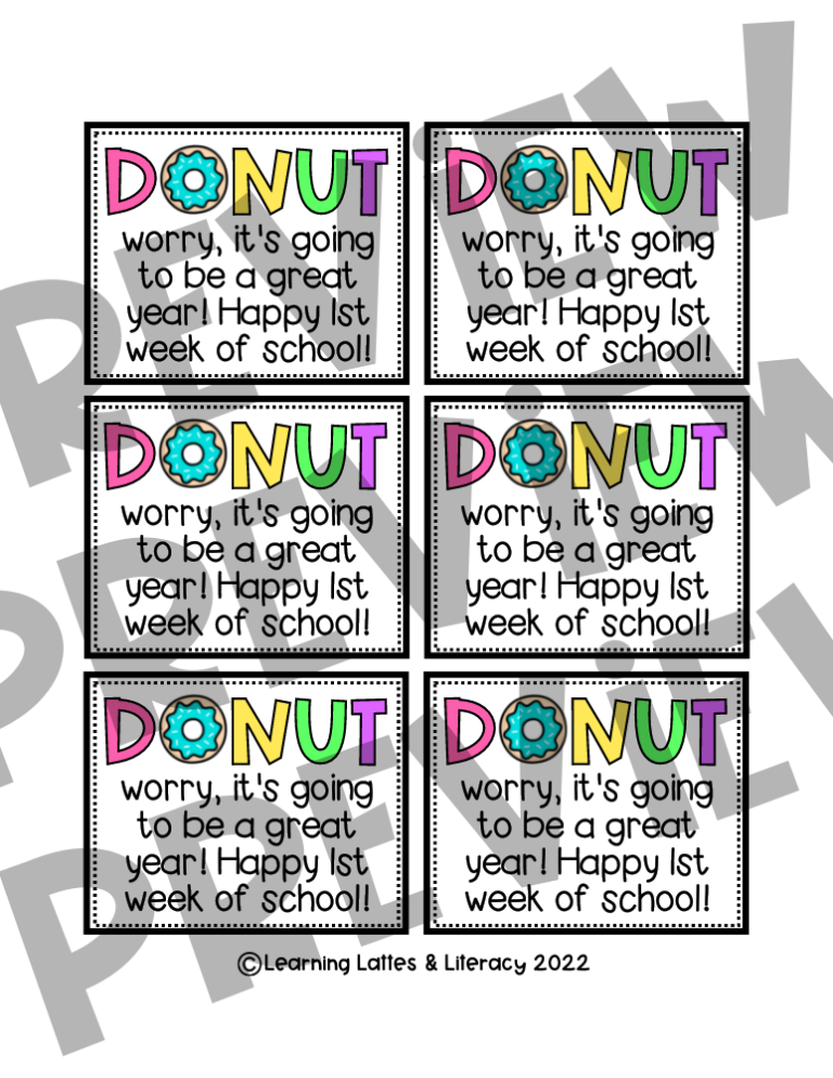 Donut Back to School Gift Tags Treats Welcome New School Year Meet the ...