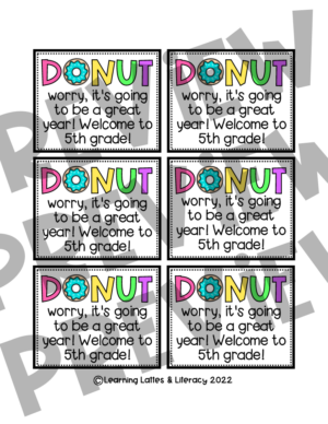 Donut Back to School Gift Tags Treats Welcome New School Year Meet the ...