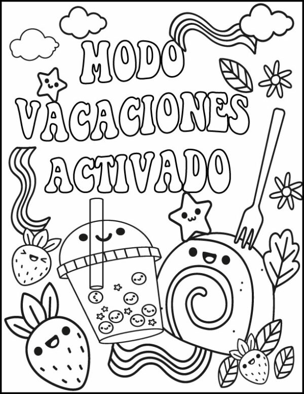 Summer Coloring Pages (SPANISH)|No Prep Fun Beach El Verano páginas de ...
