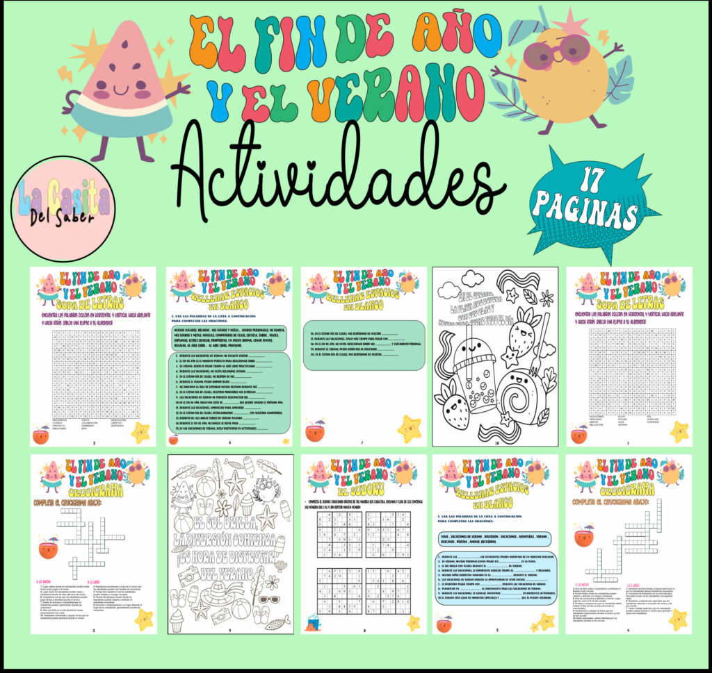 End of the Year activities in Spanish-NO PREP! Actividades del Verano ...