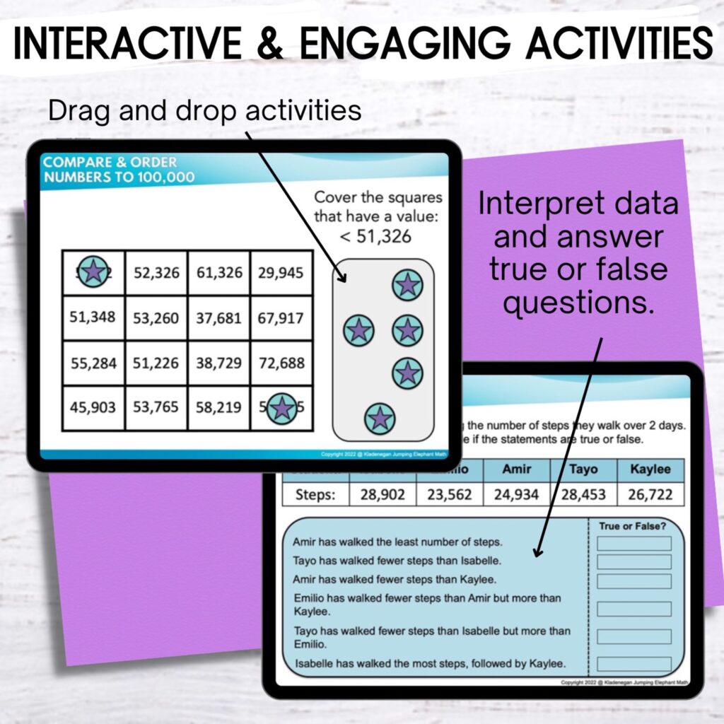 Comparing and Ordering Numbers to 100,000 Google Slides and Worksheets ...