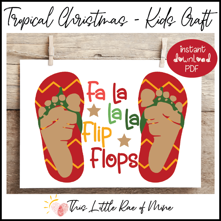 Fa La La La - Flip flops - tropical Christmas in July - Printable ...