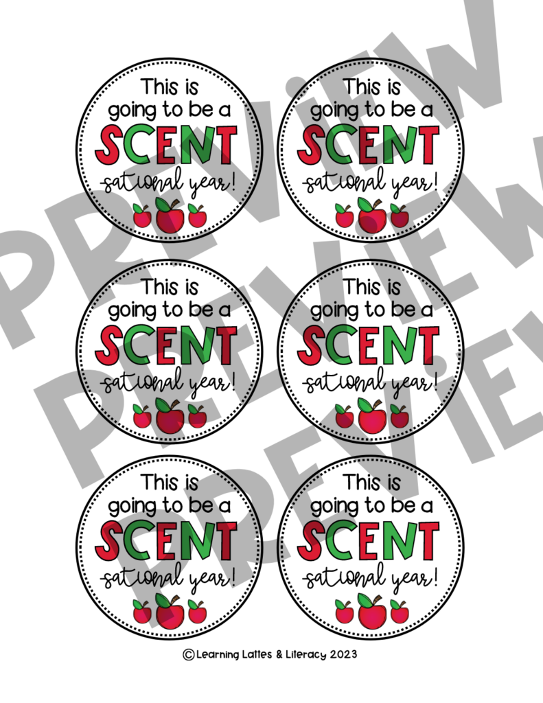 Back to School Gift Tags Scentsational Teacher Gift Tags Candle Lotion ...