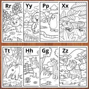 A-Z Animals Coloring Pages for Toddlers & Preschoolers - Printable ...
