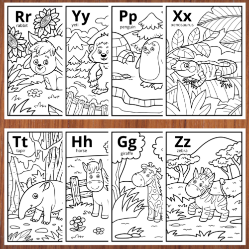 A-Z Animals Coloring Pages for Toddlers & Preschoolers - Printable ...