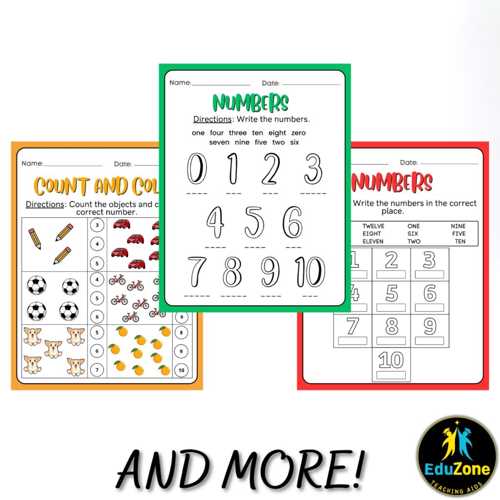 Learning Numbers 1-10 Activity Book Fun Early Learning and Interactive ...