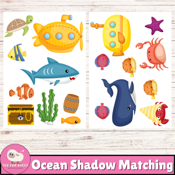 Ocean Shadow Matching | Under the Sea cut and paste activity - Summer ...