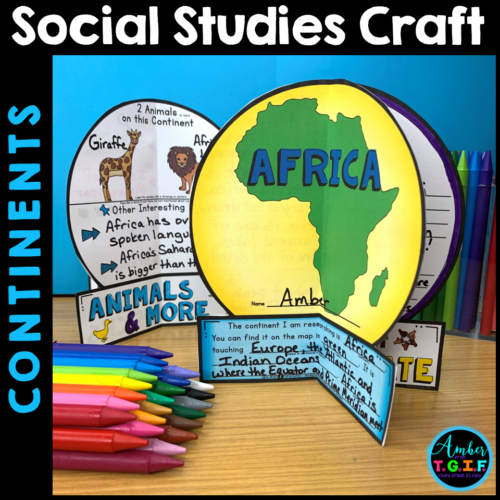 Continents Research Social Studies Craft | Continents Printable Project ...