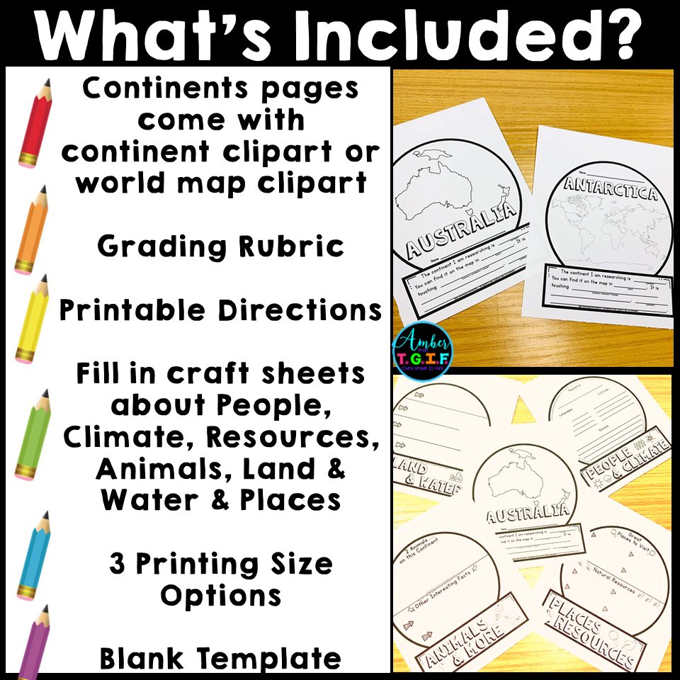 Continents Research Social Studies Craft | Continents Printable Project ...