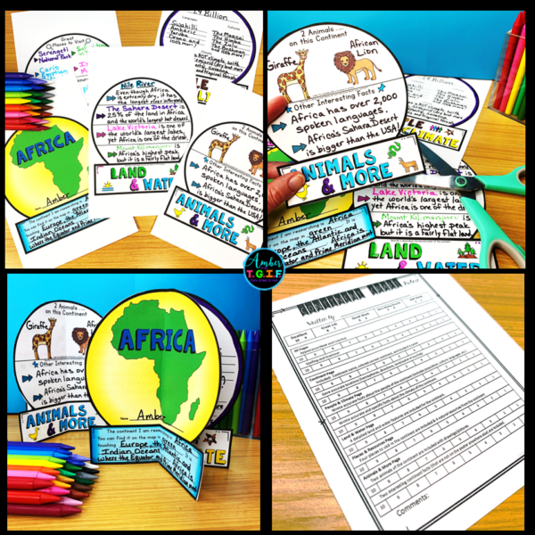 Continents Research Social Studies Craft | Continents Printable Project ...