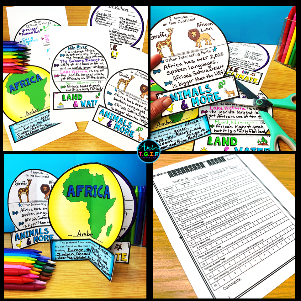 Continents Research Social Studies Craft | Continents Printable Project ...