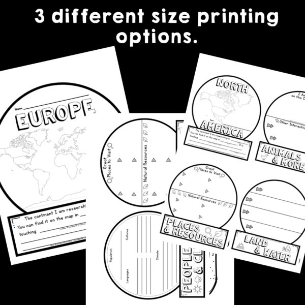 Continents Research Social Studies Craft | Continents Printable Project ...