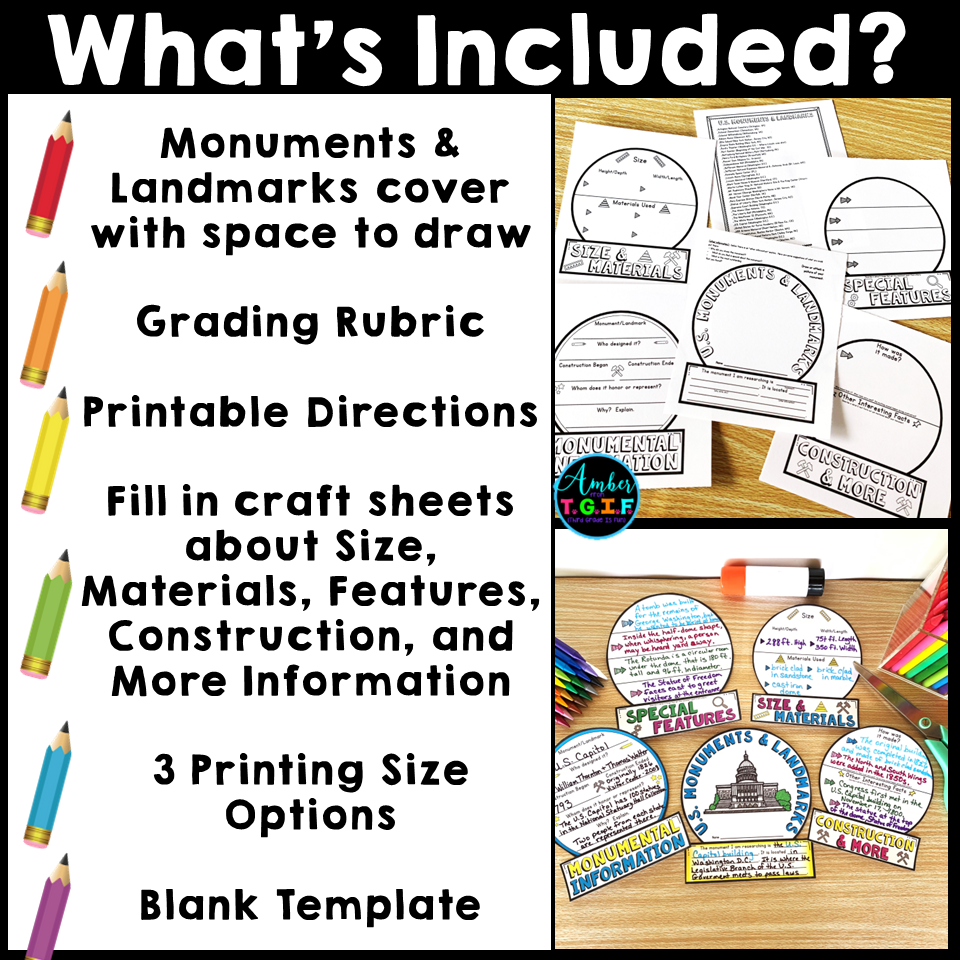 US Monuments & Landmarks Research Social Studies Craft Project | Made ...