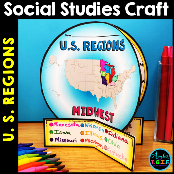US Regions Research Social Studies Craft Project | Made By Teachers
