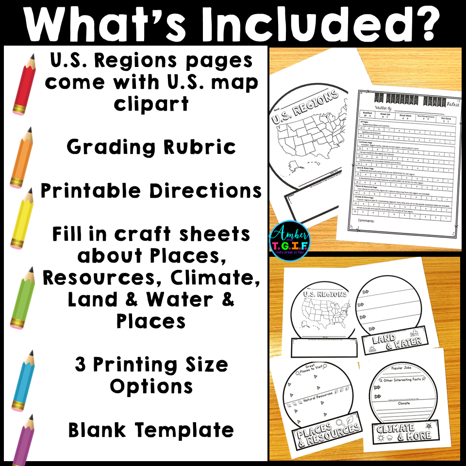 US Regions Research Social Studies Craft Project | Made By Teachers