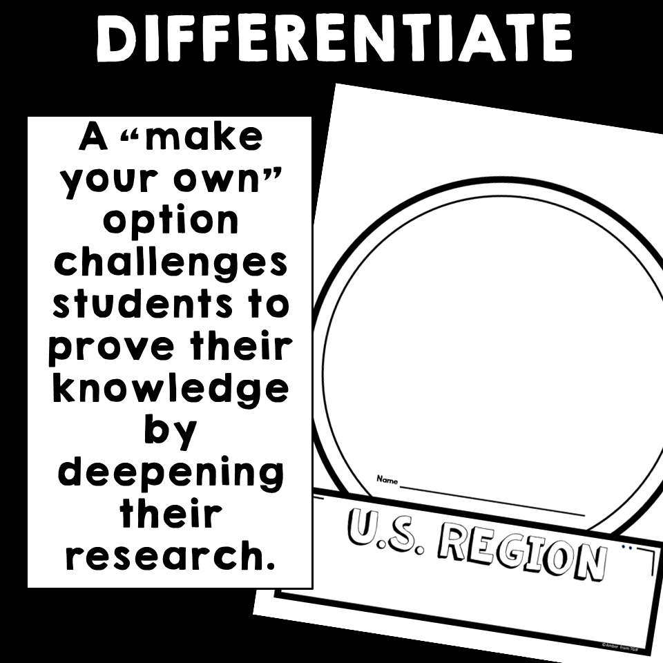 US Regions Research Social Studies Craft Project | Made By Teachers