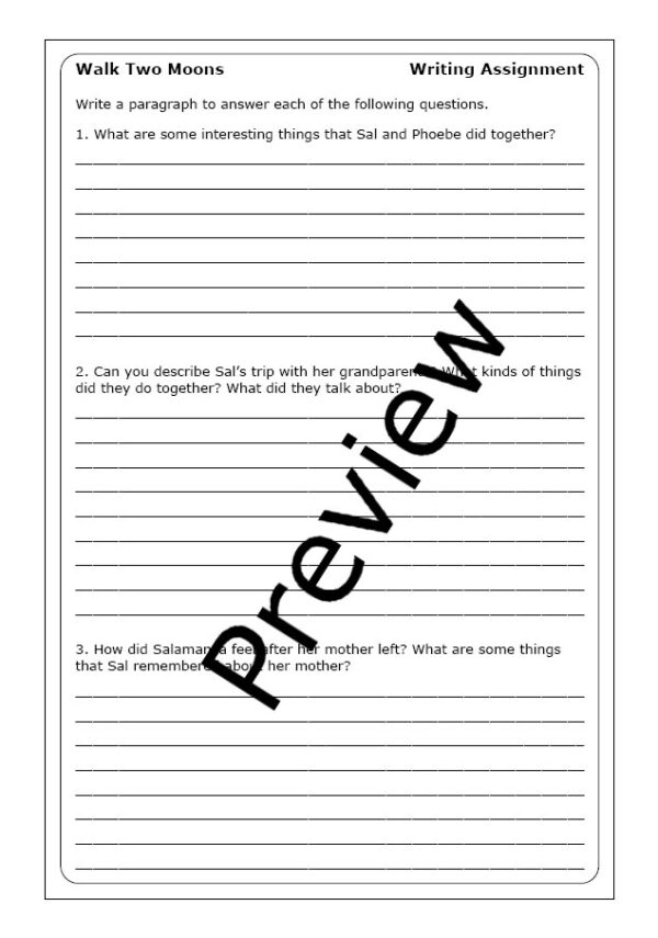 Sharon Creech "Walk Two Moons" worksheets | Made By Teachers