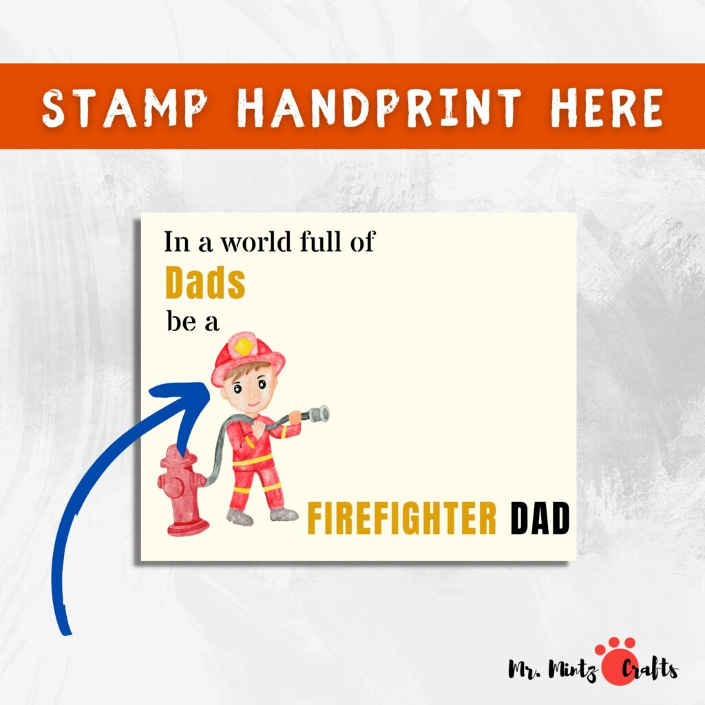 Fireman Handprint Card | Father’s Day Craft | Made By Teachers