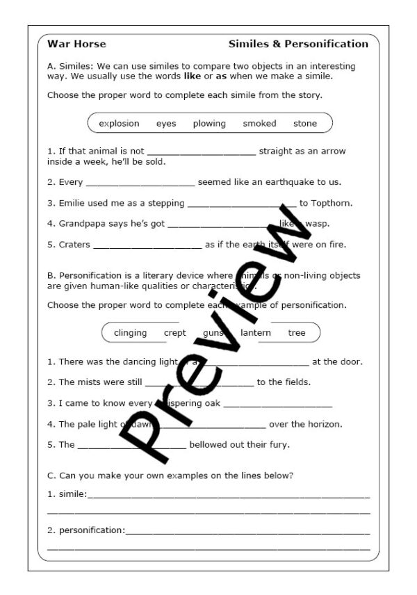 Michael Morpurgo "War Horse" worksheets | Made By Teachers