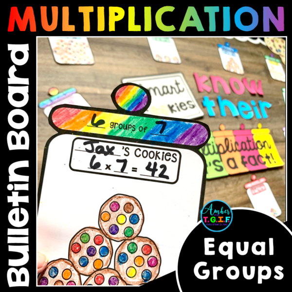 Multiplication Practice Math Craft Bulletin Board | Equal Groups ...