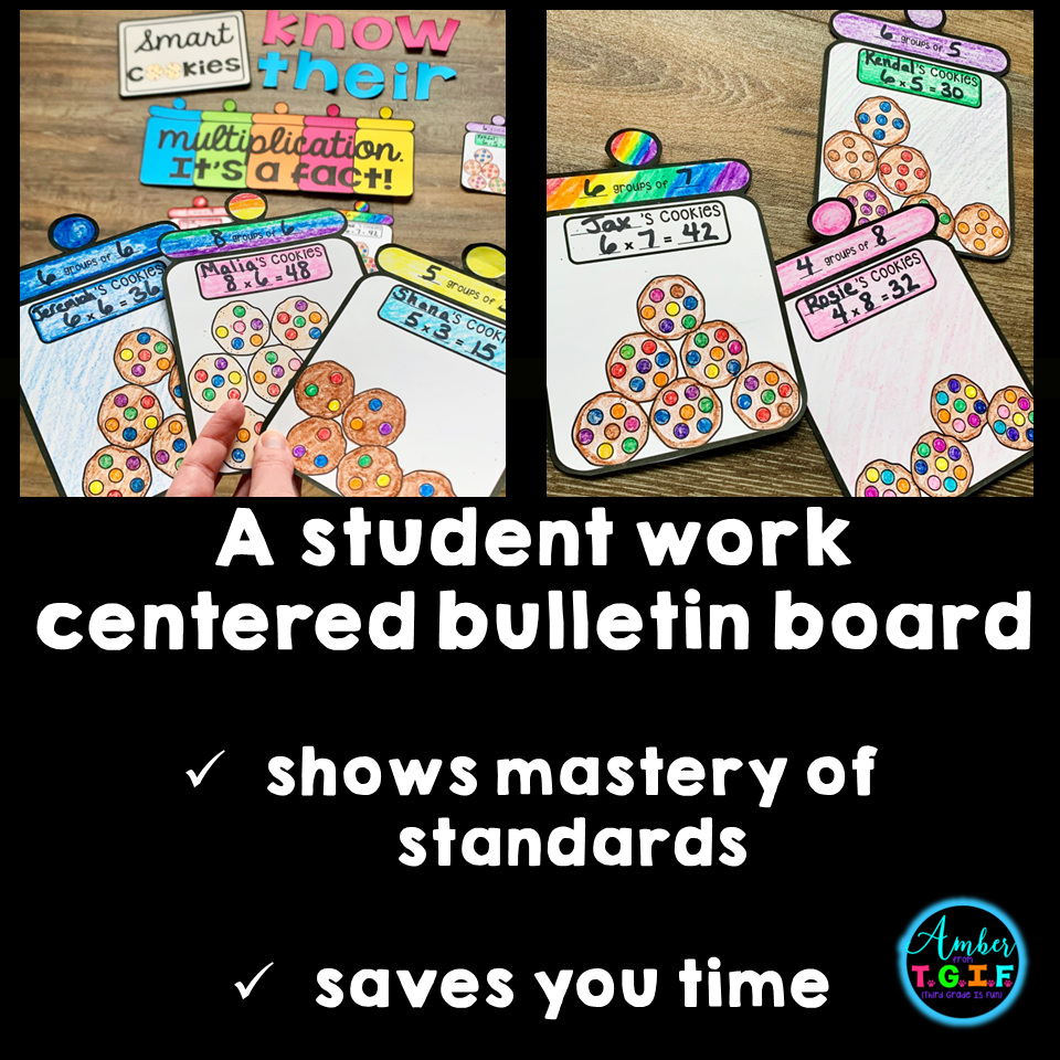 Multiplication Practice Math Craft Bulletin Board | Equal Groups ...
