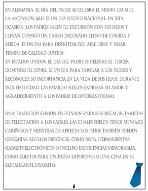 el Día del Padre Pasaje- Fathers Day Reading and Comprehension Passage ...