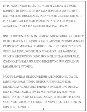 el Día del Padre Pasaje- Fathers Day Reading and Comprehension Passage ...