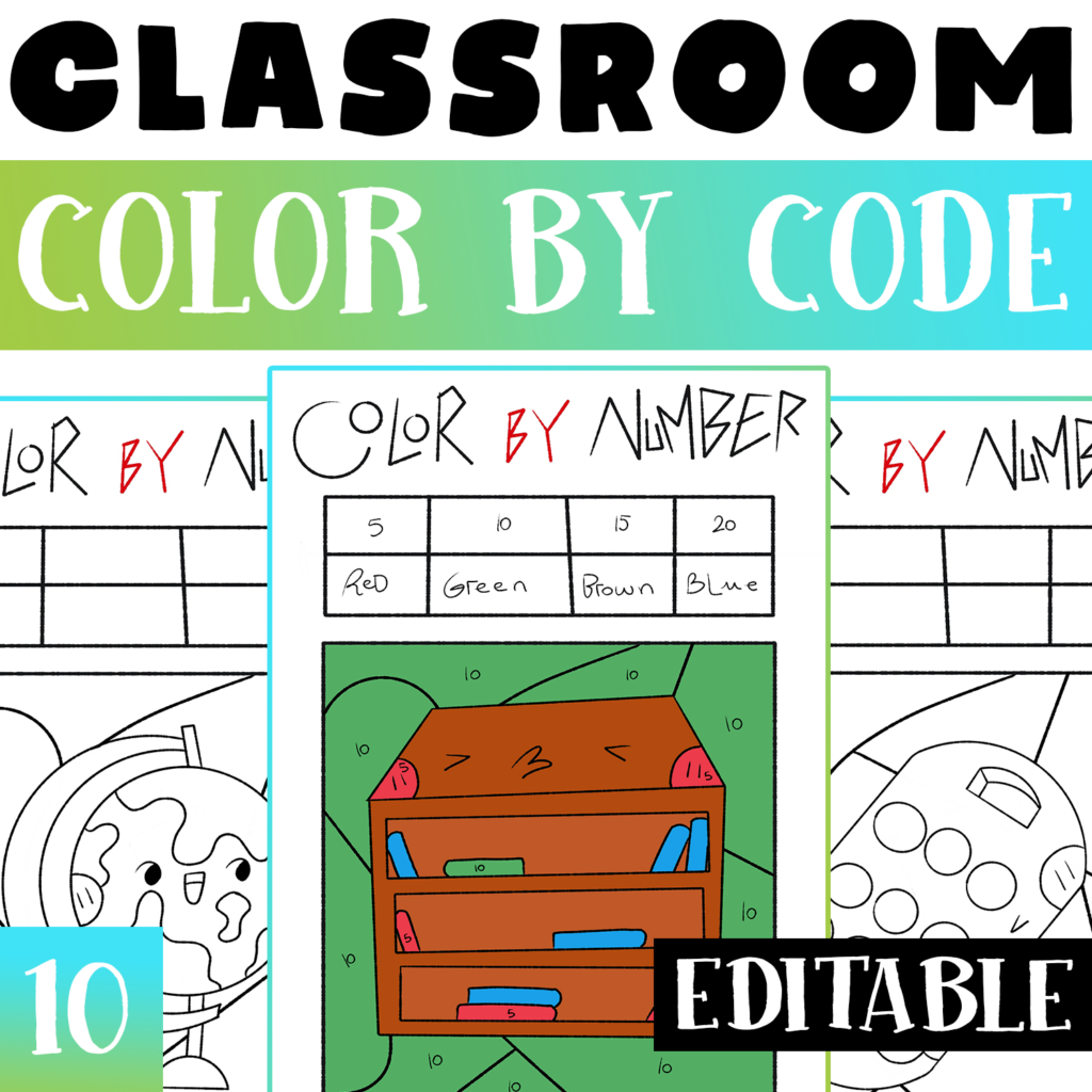 Classroom Editable Color By Code Worksheets Activity, Classroom Color ...