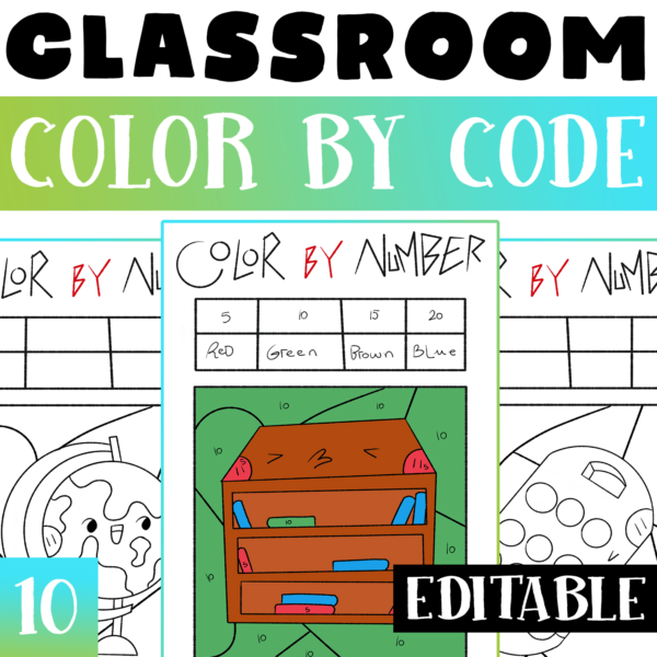 Classroom Editable Color By Code Worksheets Activity, Classroom Color ...
