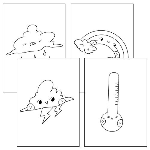 Weather Coloring pages, Weather Coloring Worksheet Activity, Morning ...