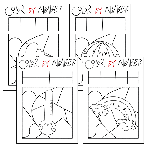 Weather Editable Color By Code Worksheets Activity, Weather Color By ...