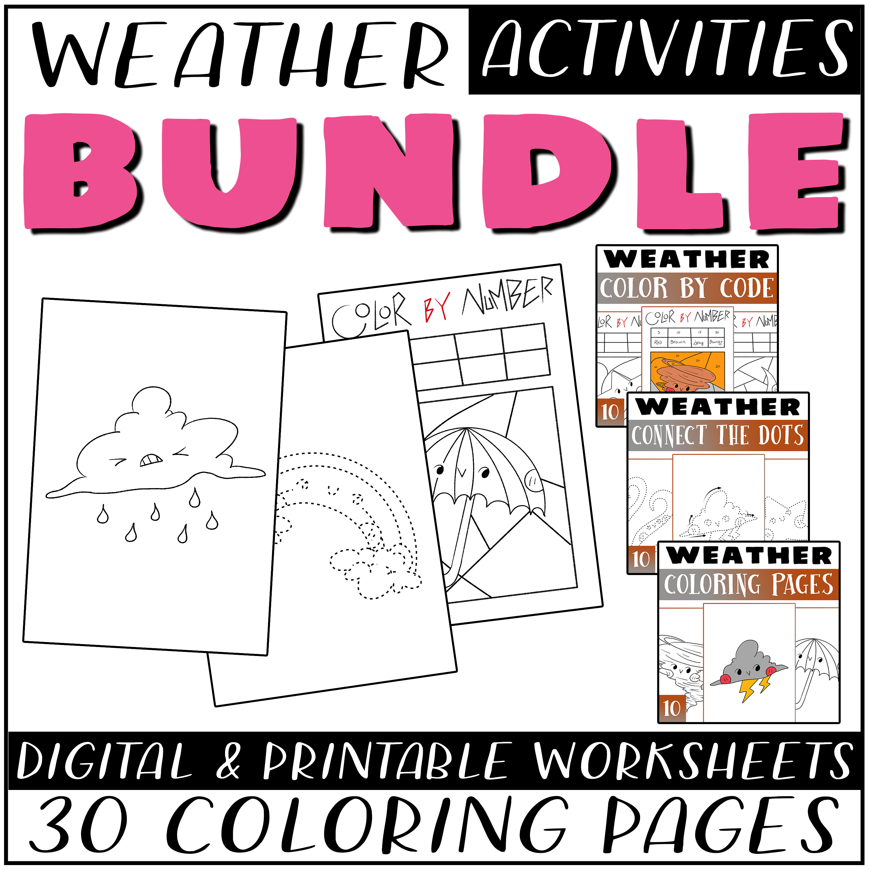 Weather Activity Bundle Weather Coloring Pages Color By Number Dot Weather Activity Bundle Weather Coloring Pages Color By Number Dot